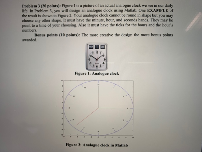 Using matlab solve the following question. The clock | Chegg.com