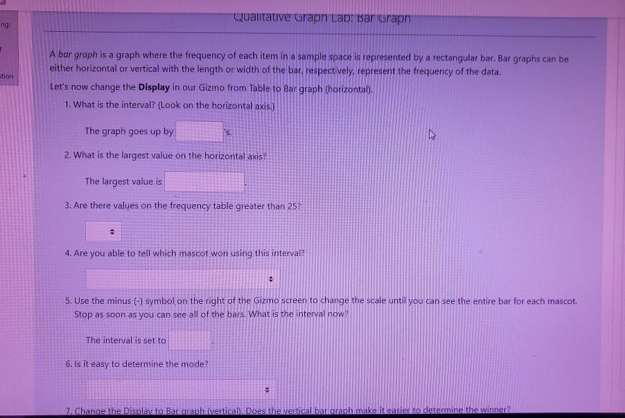 Qualitative Graph Lab Bar Graph ng: stion A bar graph | Chegg.com