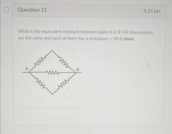 Solved What is the equivalent resistant between point A \& | Chegg.com