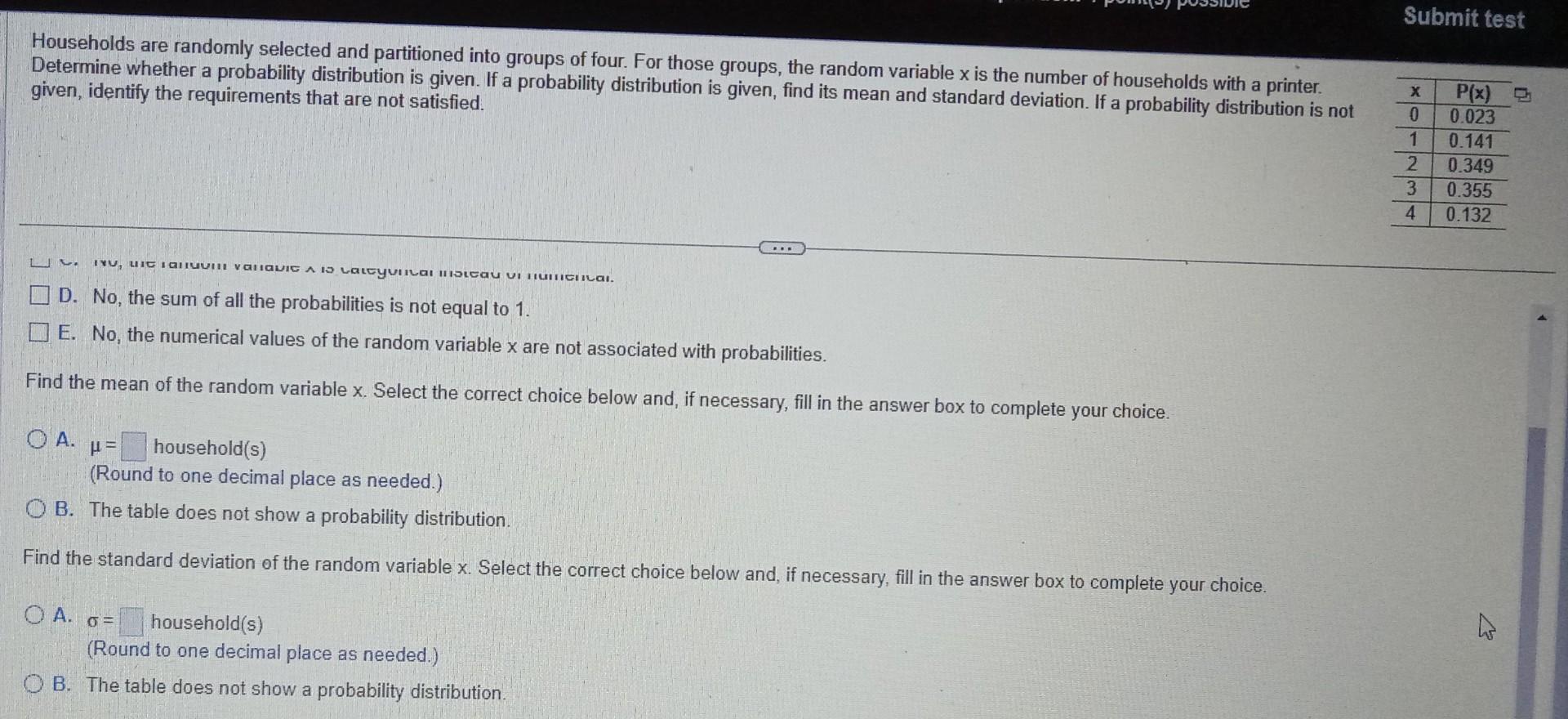 Solved Households are randomly selected and partitioned into | Chegg.com