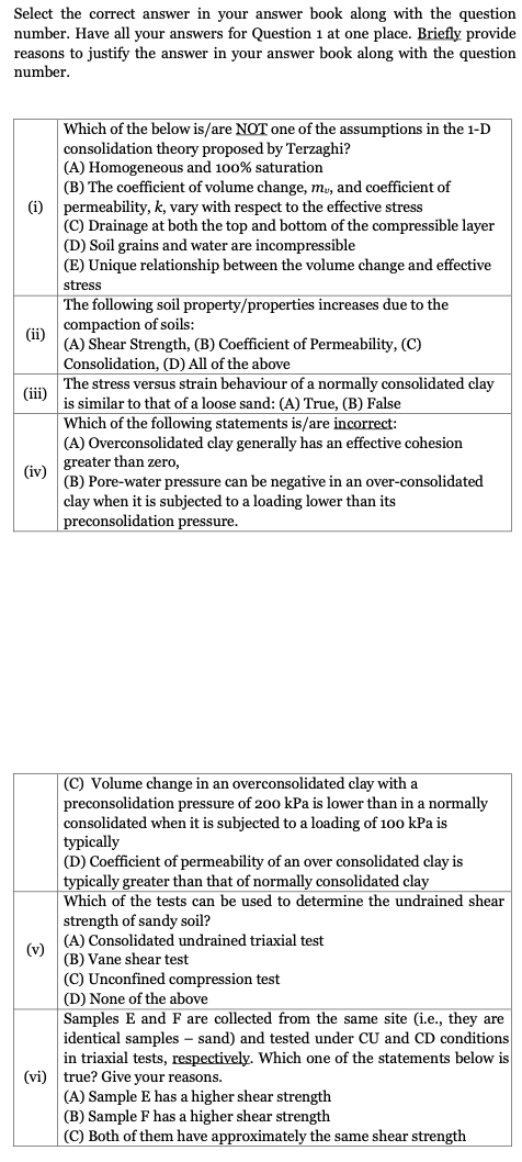 Solved Select the correct answer in your answer book along | Chegg.com