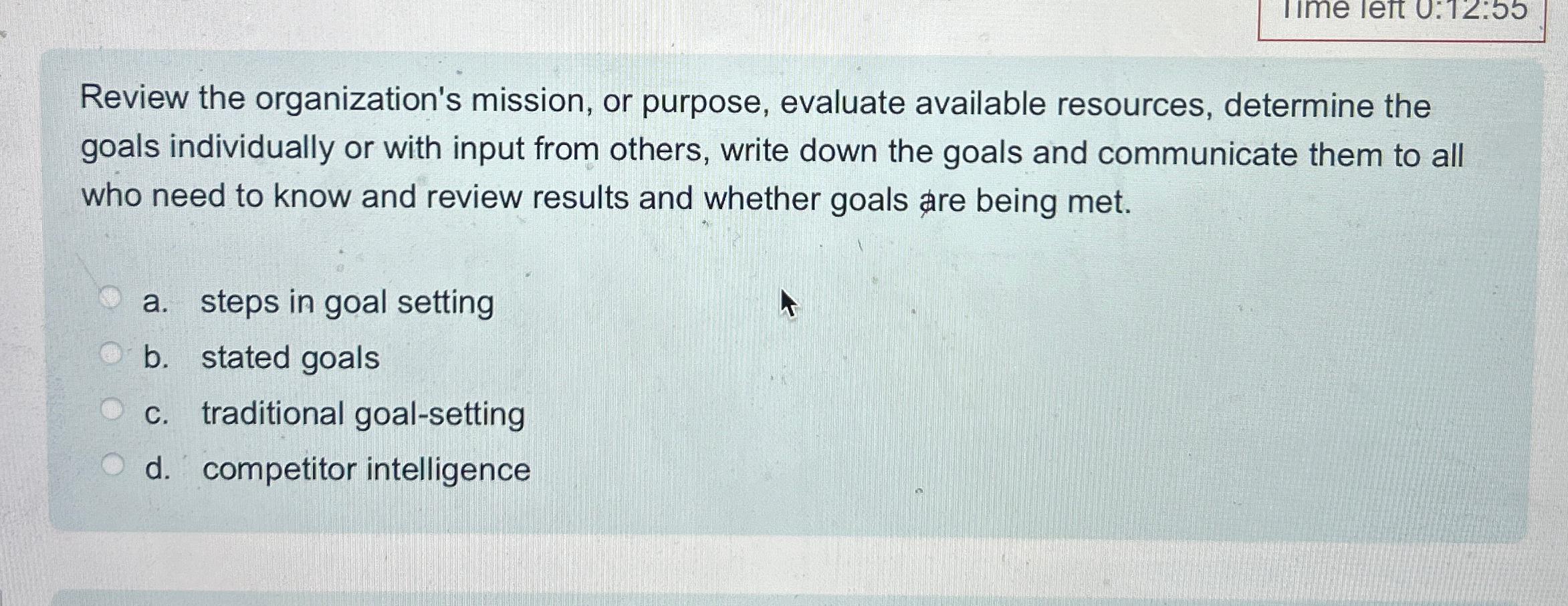 Solved Review the organization's mission, or purpose, | Chegg.com