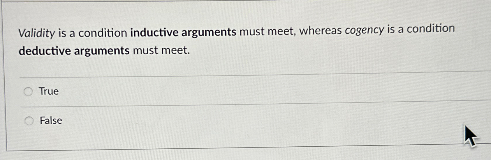 Solved Validity is a condition inductive arguments must | Chegg.com