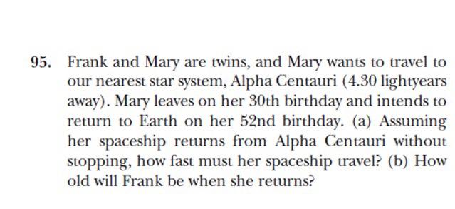 Solved 95. Frank and Mary are twins, and Mary wants to | Chegg.com