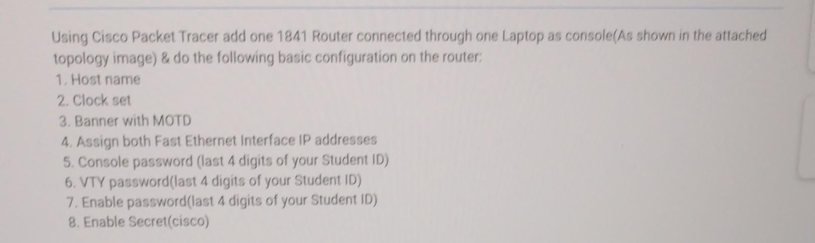 Solved Using Cisco Packet Tracer add one 1841 Router | Chegg.com