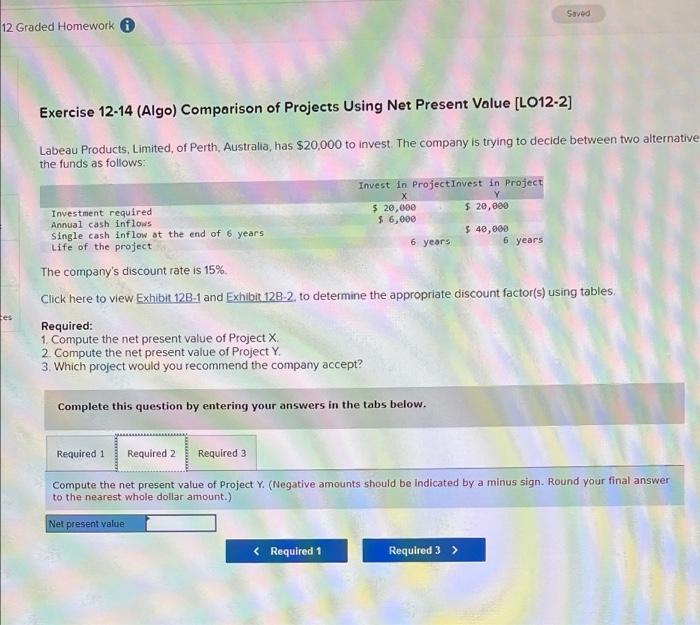 Solved Exercise 12-1 (Algo) Payback Method [LO12-1] The | Chegg.com