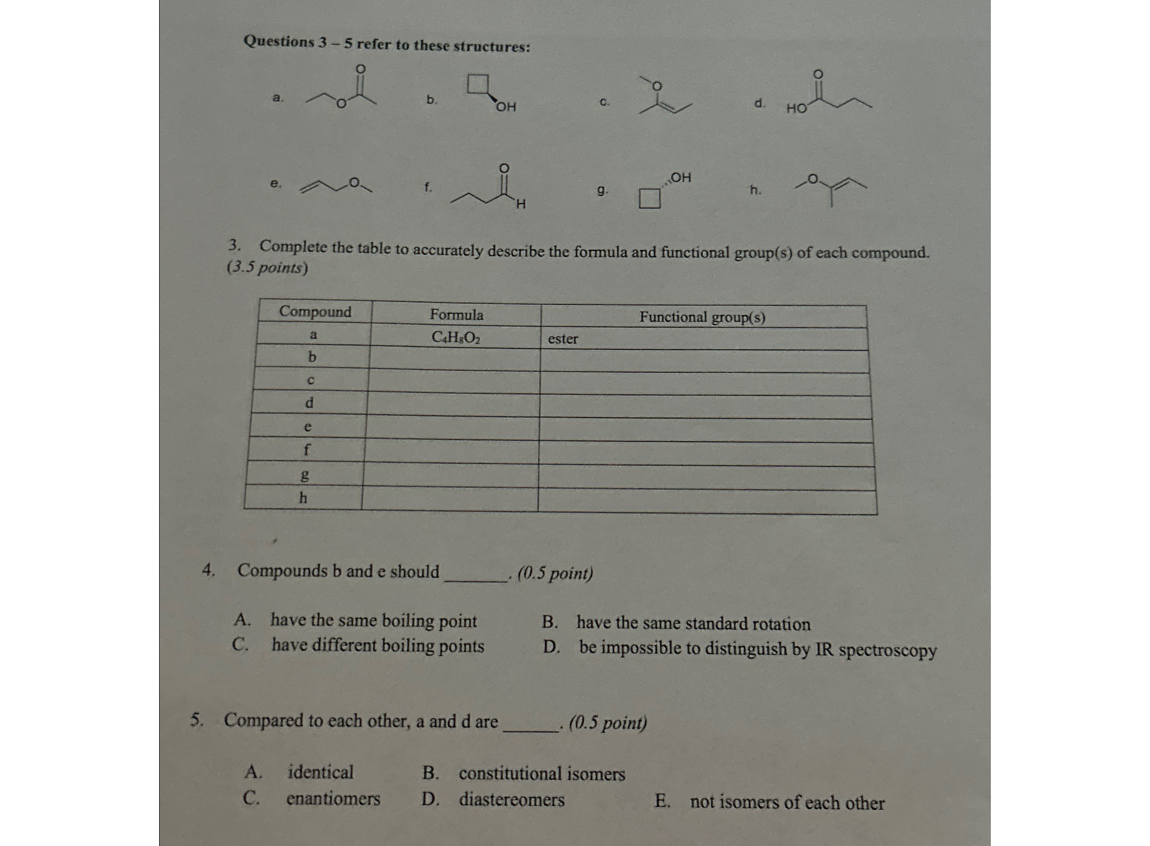 Solved Accurately describe the formula and functional groups | Chegg.com