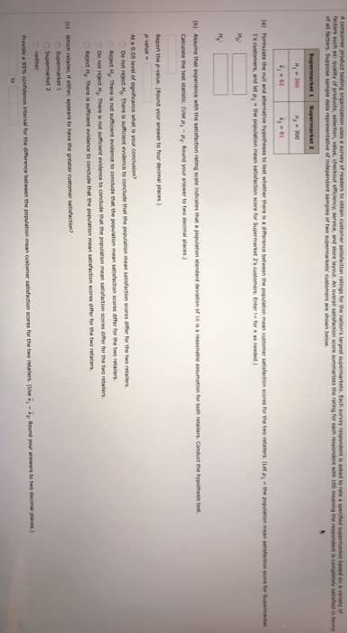 Solved A Consumer Product Testing Organization Uses A Survey