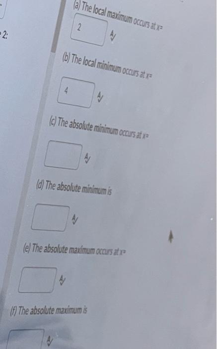 Solved (a) The local maximum occurs at va (b) The local | Chegg.com