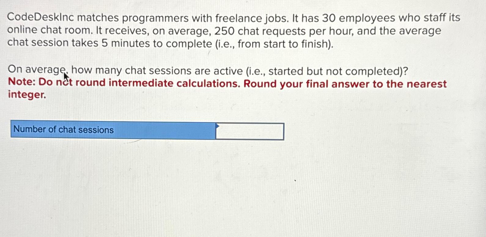 Solved CodeDesklnc matches programmers with freelance jobs. | Chegg.com