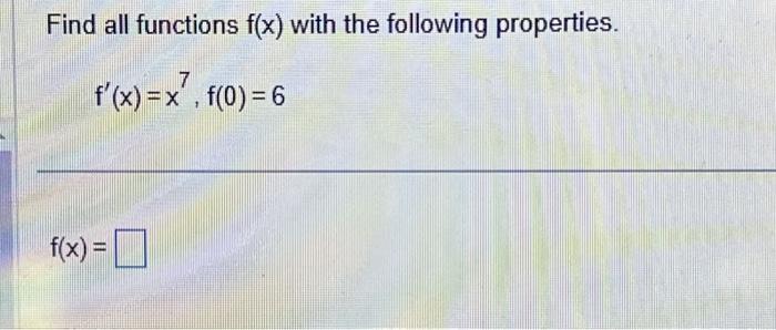 Solved Find all functions f(x) with the following | Chegg.com