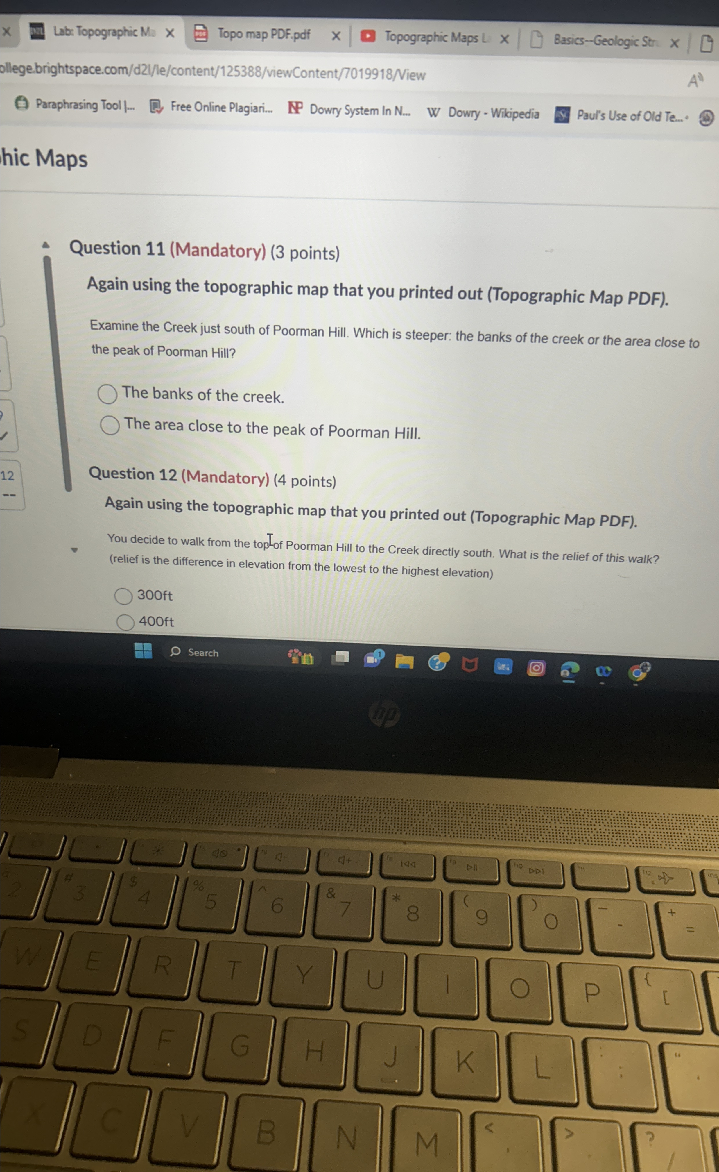 Solved Lab: Topographic M.Topo map PDF.pdfTopographic Maps | Chegg.com