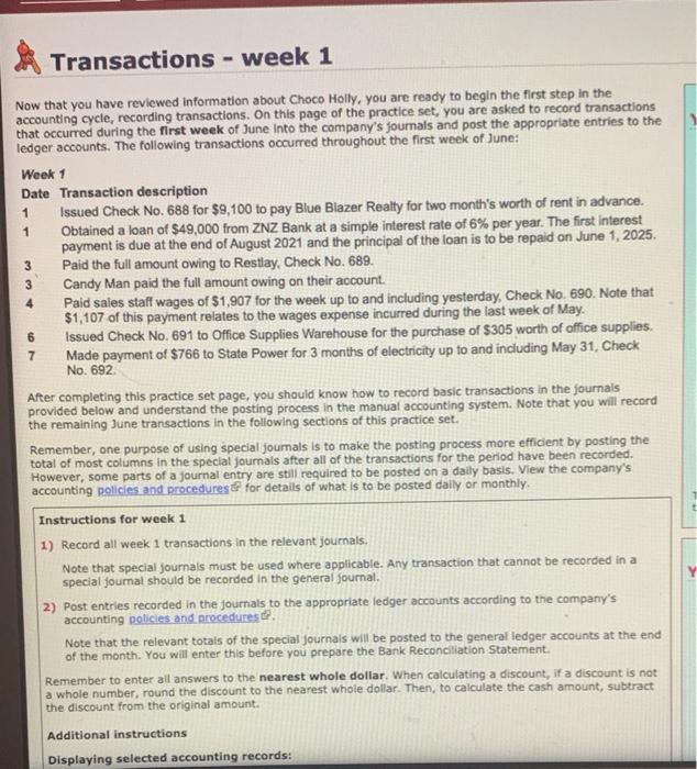 Solved Transactions - week 1 1 1 3 3 4 Now that you have | Chegg.com