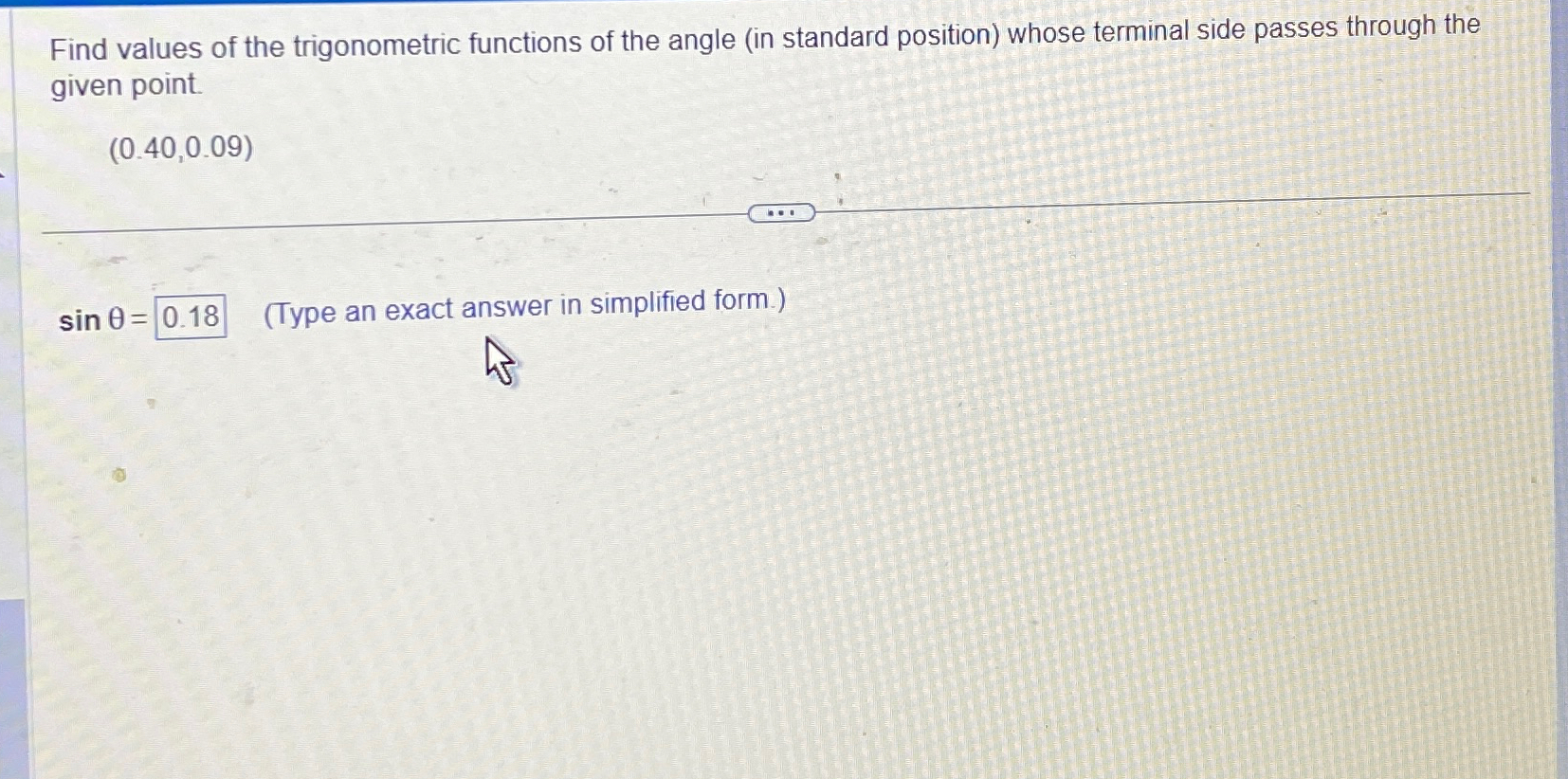 Solved Find values of the trigonometric functions of the | Chegg.com