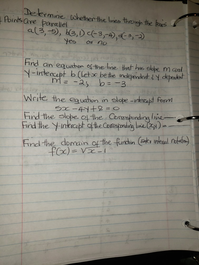 Solved Determine whether the lines through the pairs I | Chegg.com
