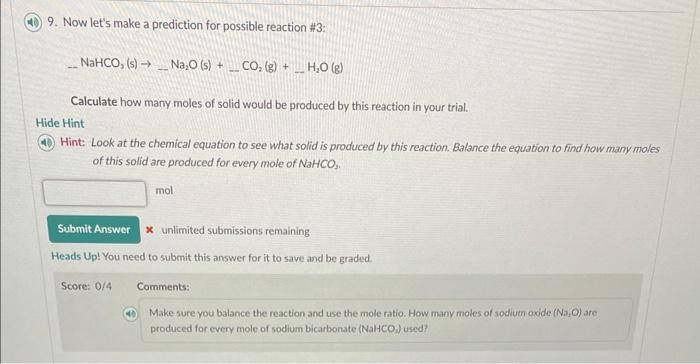 Solved 9. Now let's make a prediction for possible reaction | Chegg.com