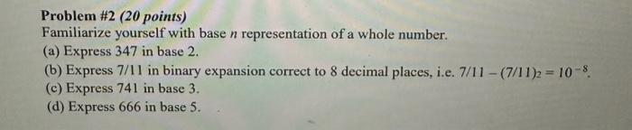Solved Problem \#2 (20 points) Familiarize yourself with | Chegg.com