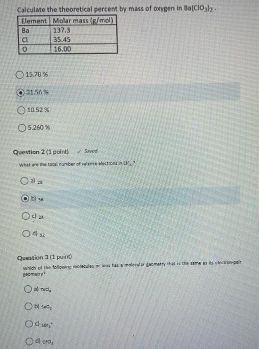 Solved Calculate the theoretical percent by mass of oxygen | Chegg.com