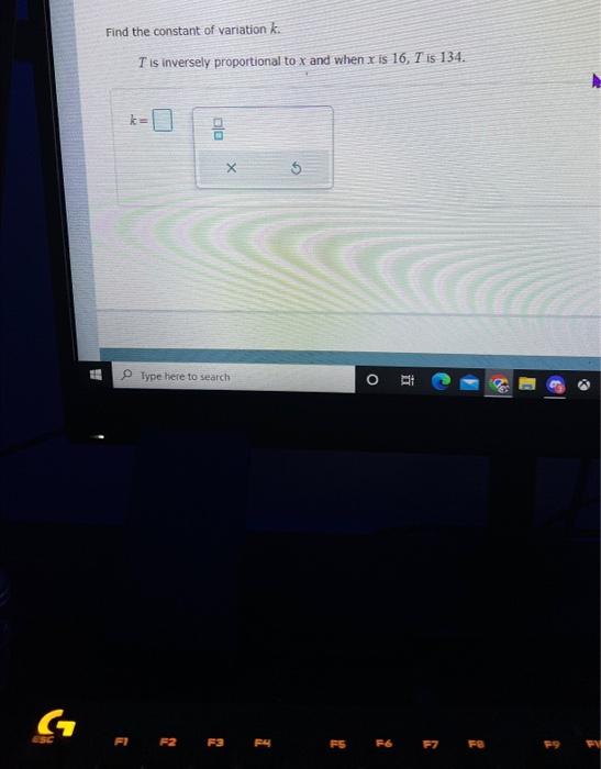 Solved Find the constant of variation k. T is inversely | Chegg.com