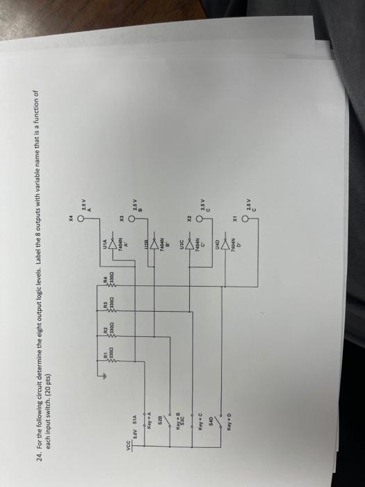Solved 24. For the following circuit determine the eight | Chegg.com