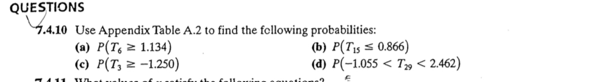 Solved 7.4.10 ﻿Use Appendix Table A. 2 ﻿to find the | Chegg.com