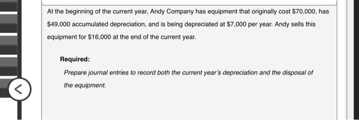 Solved At the beginning of the current year, Andy Company | Chegg.com