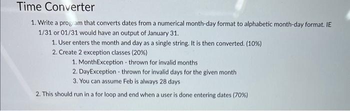 Solved 1. Write a program that converts dates from a | Chegg.com