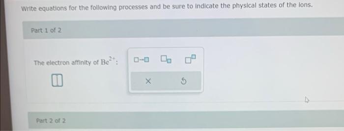 Solved Write equations for the following processes and be | Chegg.com