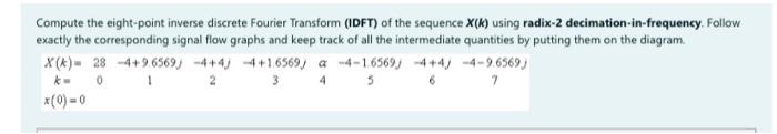 Solved Compute the eight-point inverse discrete Fourier | Chegg.com