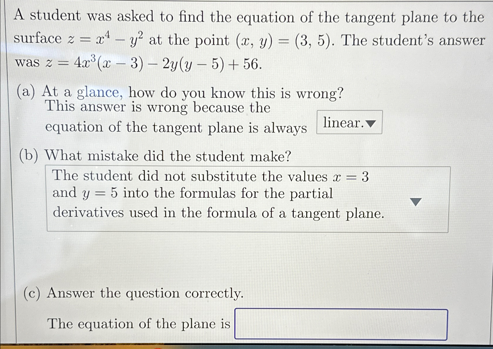 Solved A student was asked to find the equation of the | Chegg.com