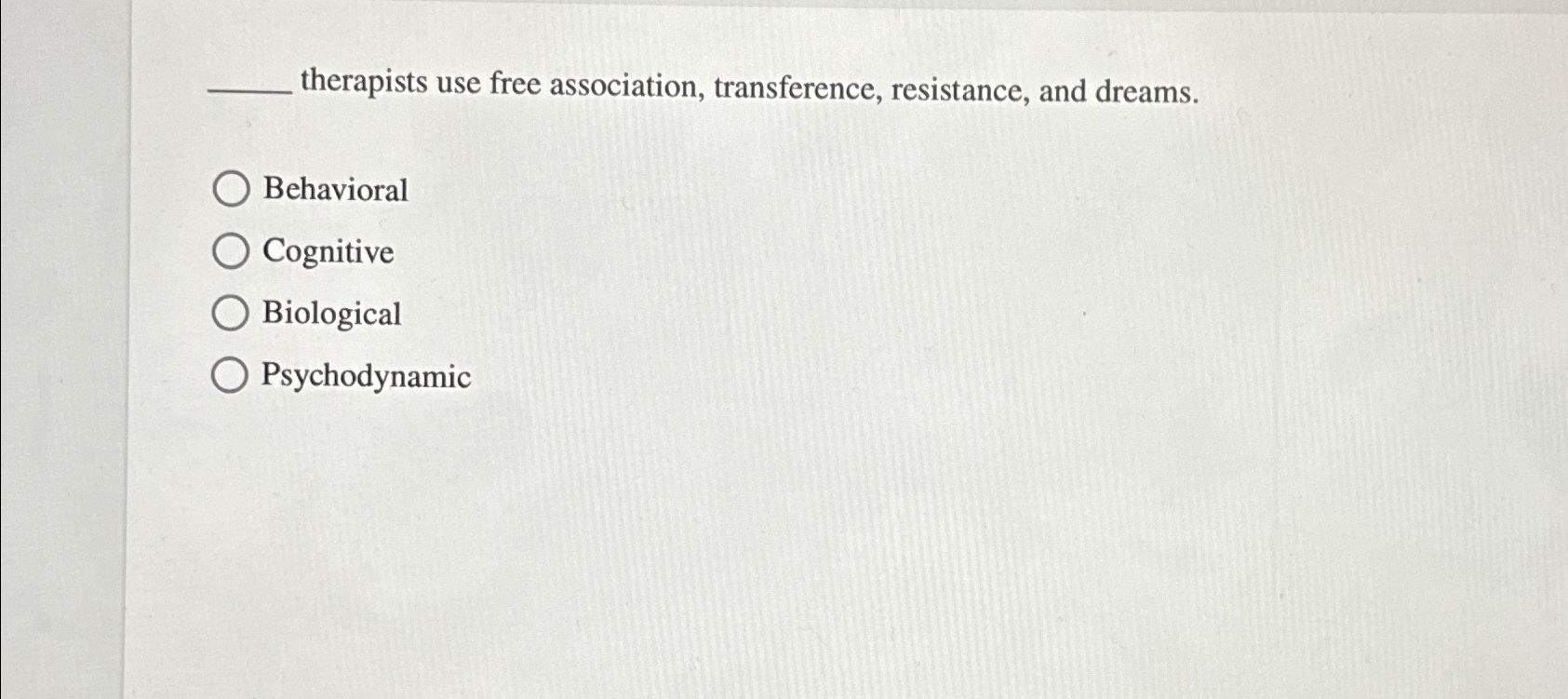 Solved therapists use free association, transference, | Chegg.com
