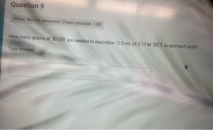 Solved How many grams of KOH are needed to neutralize 12.5 | Chegg.com