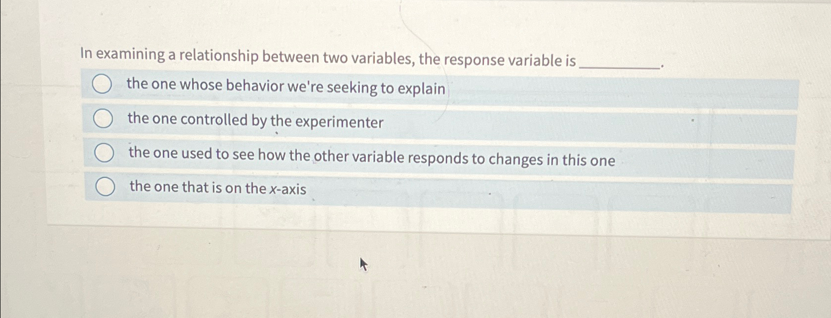 Solved In examining a relationship between two variables, | Chegg.com