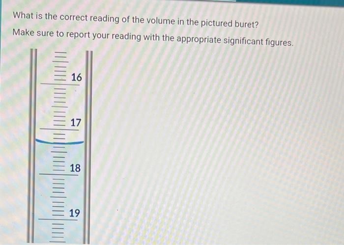 Solved What is the correct reading of the volume in the | Chegg.com