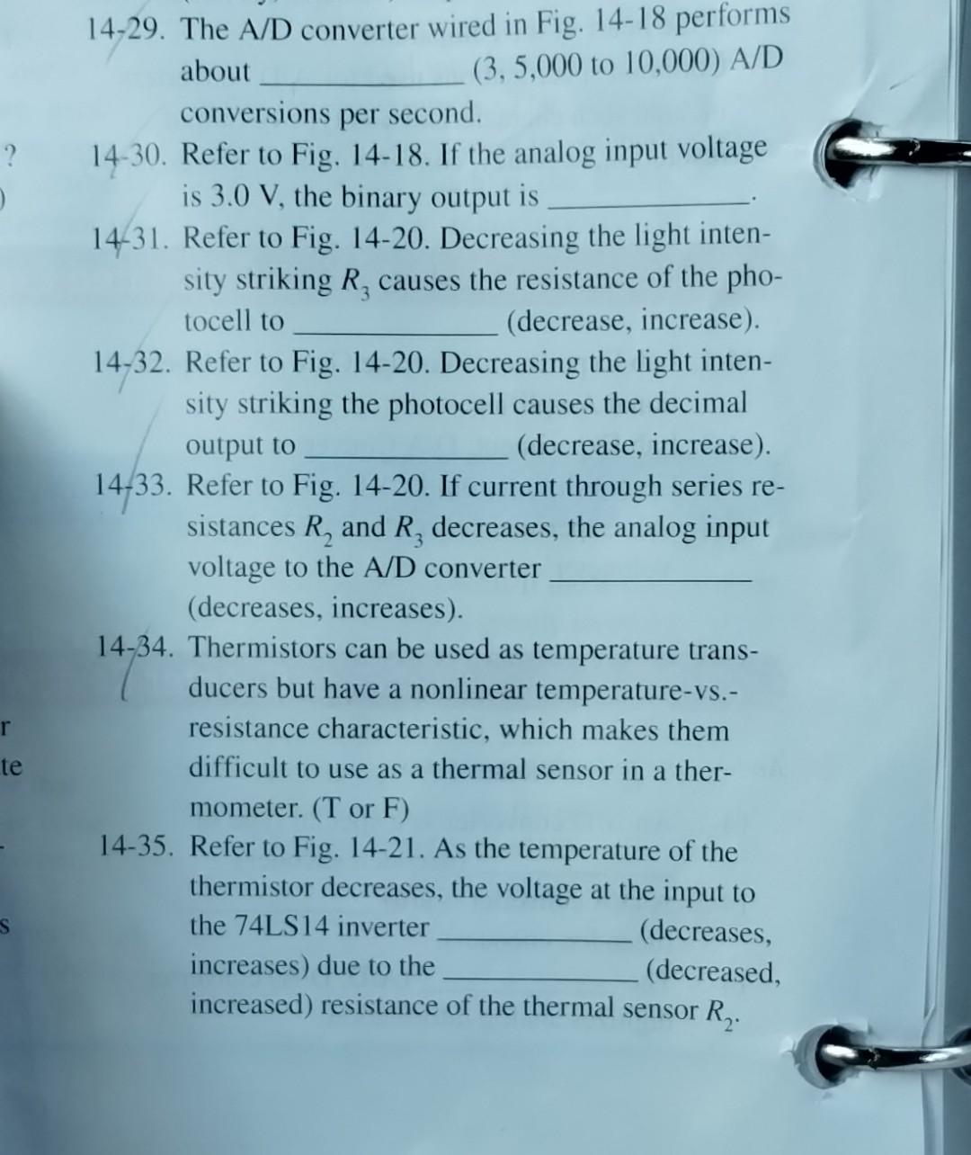 Solved 14-29. The A/D converter wired in Fig. 14-18 performs | Chegg.com