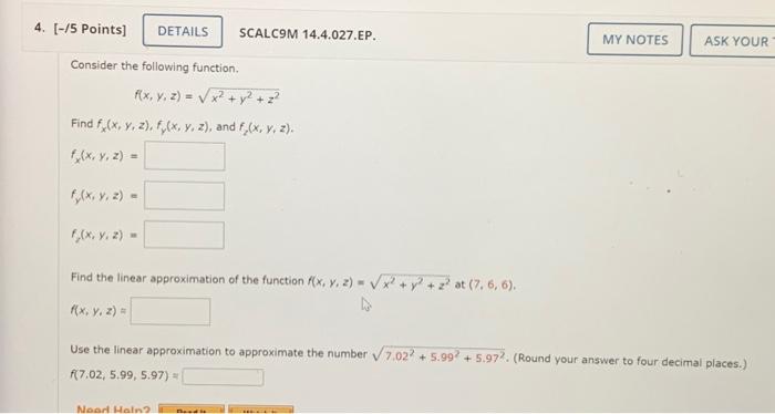 Solved Consider the following surface. z=4x2+y2−7y Let | Chegg.com