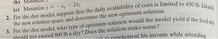 Solved Example 2.2-2 (Diet Problem) Ozark Farms uses at | Chegg.com