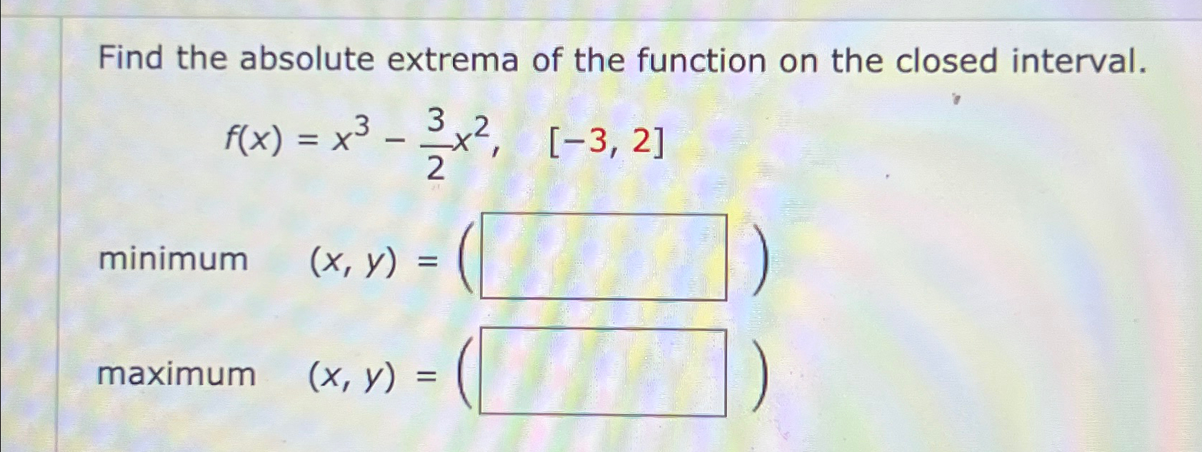 Solved Find the absolute extrema of the function on the | Chegg.com