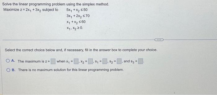 Solved Solve the linear programming problem using the | Chegg.com