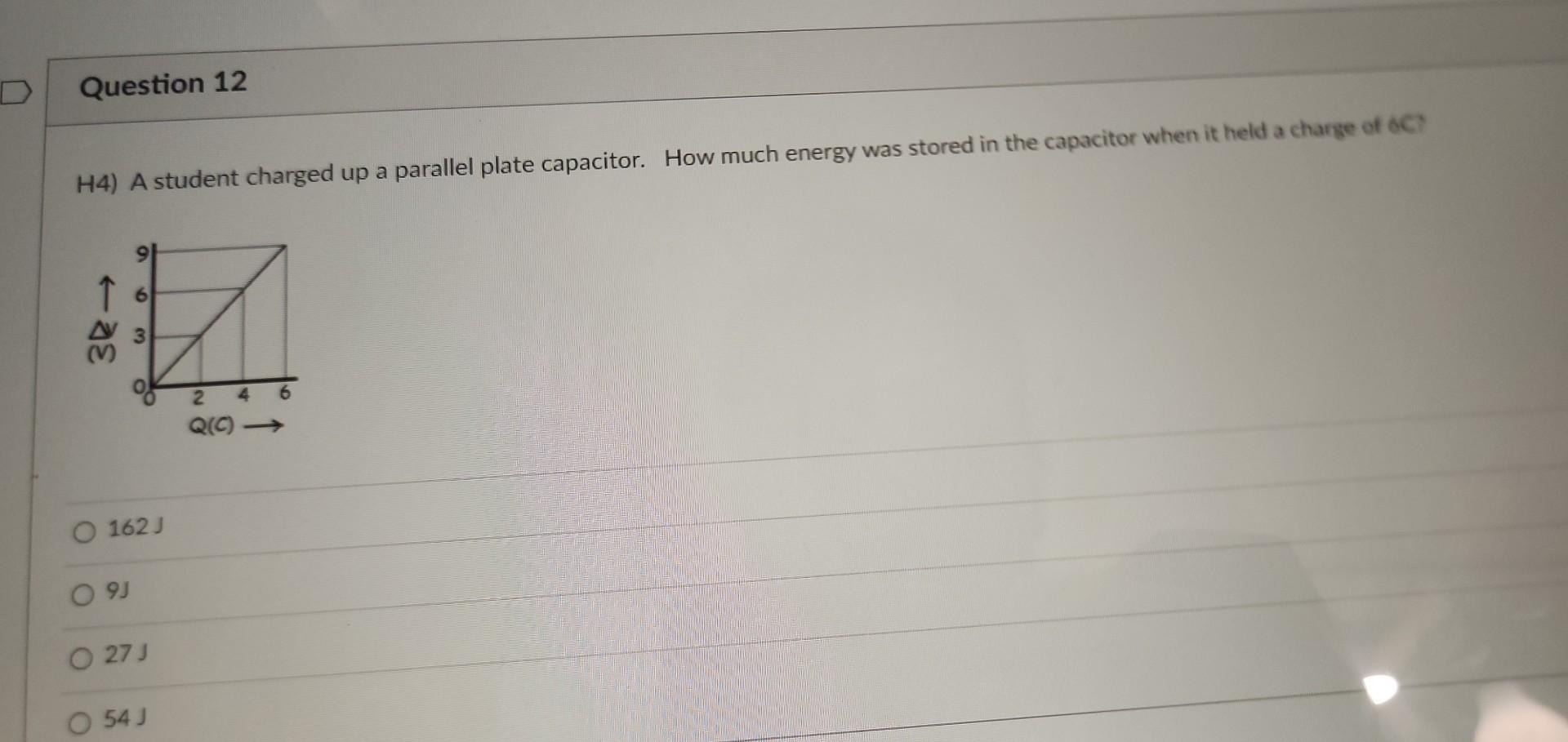 Solved H4) A student charged up a parallel plate capacitor. | Chegg.com