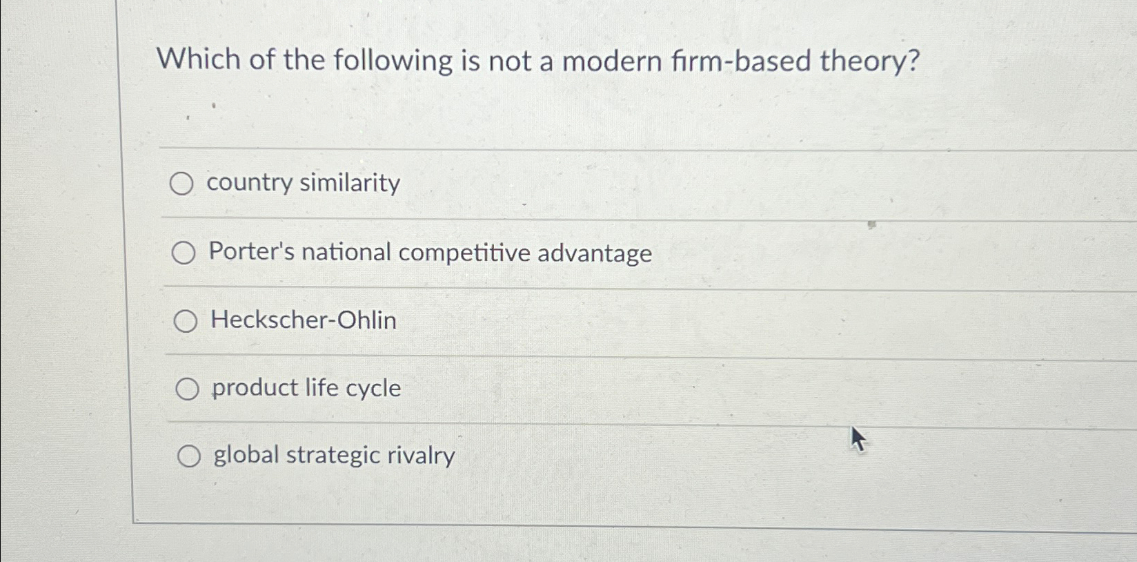 Solved Which of the following is not a modern firm-based | Chegg.com