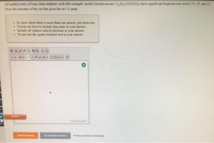 Solved All methyl esters of long-chain aliphatic acids (for | Chegg.com