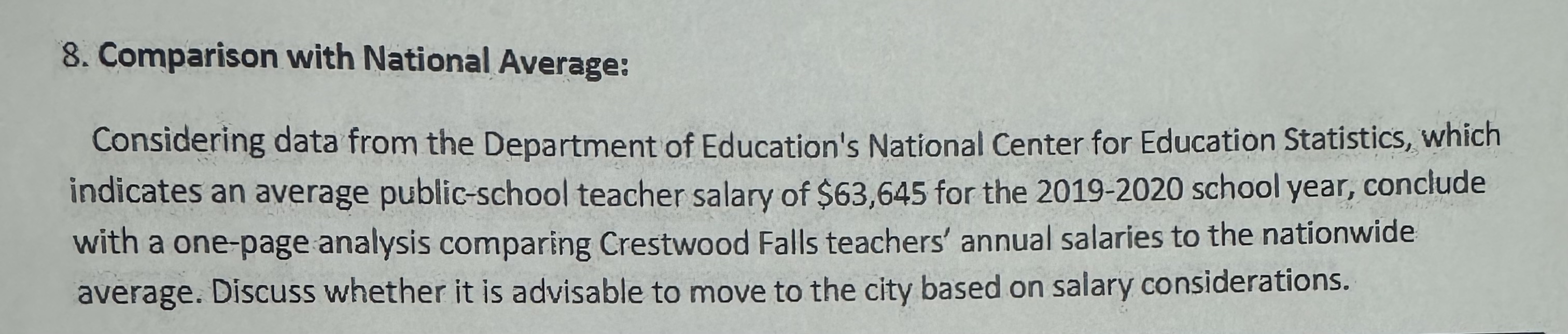 Solved Comparison with National Average:Considering data | Chegg.com