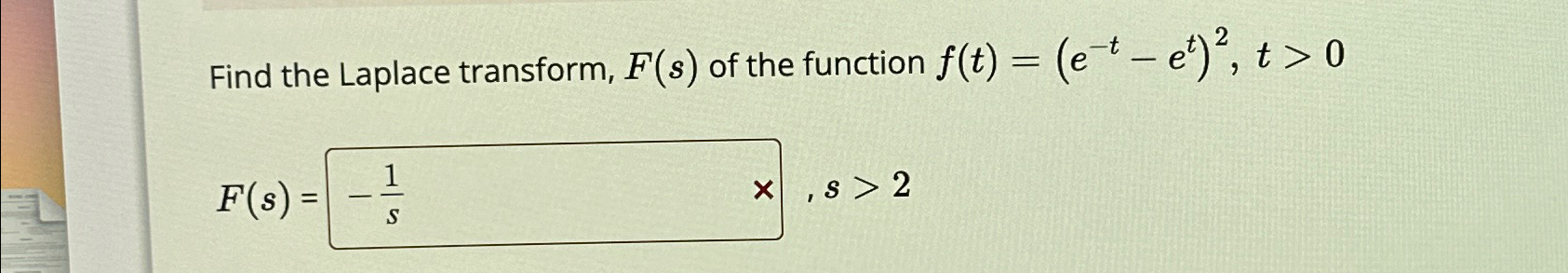 Solved Find the Laplace transform, F(s) ﻿of the function | Chegg.com