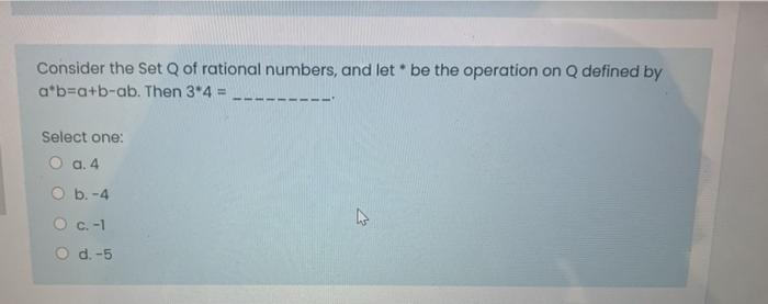 Solved Consider the Set Q of rational numbers, and let be | Chegg.com