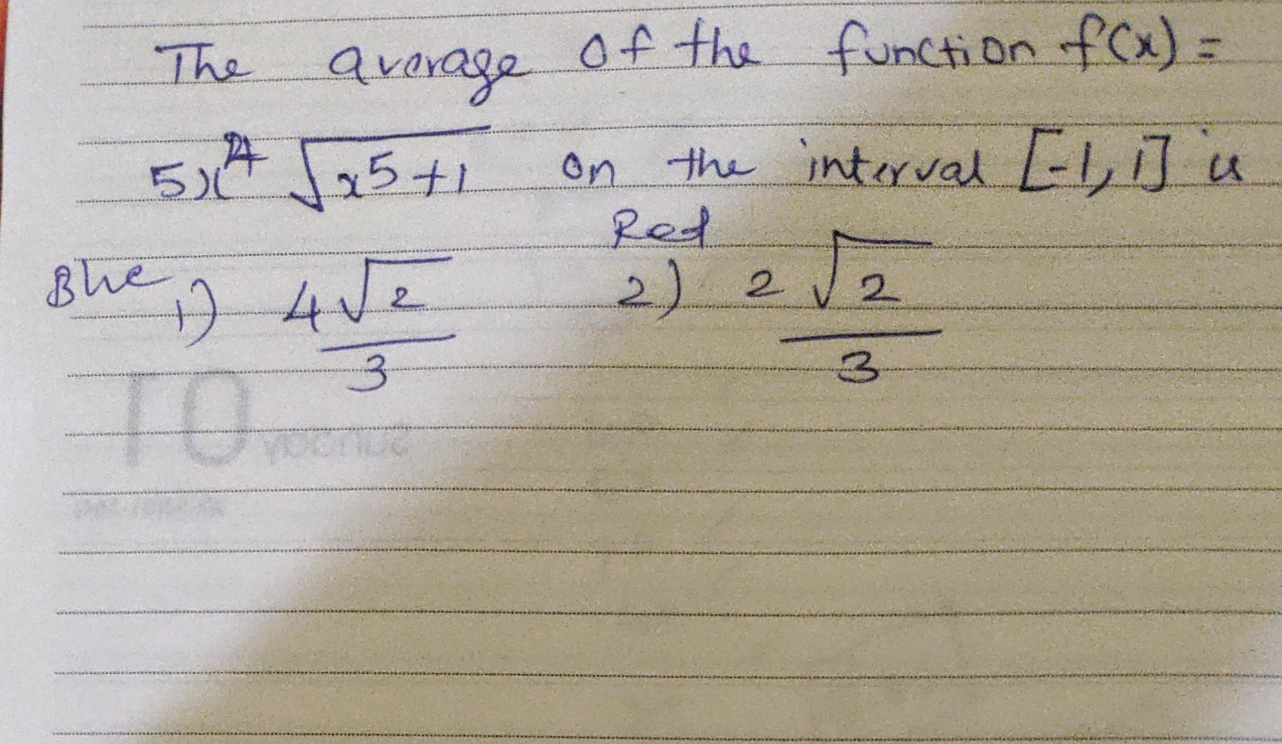 Solved The average of the function f(x)= 5x4x5+1 on the | Chegg.com