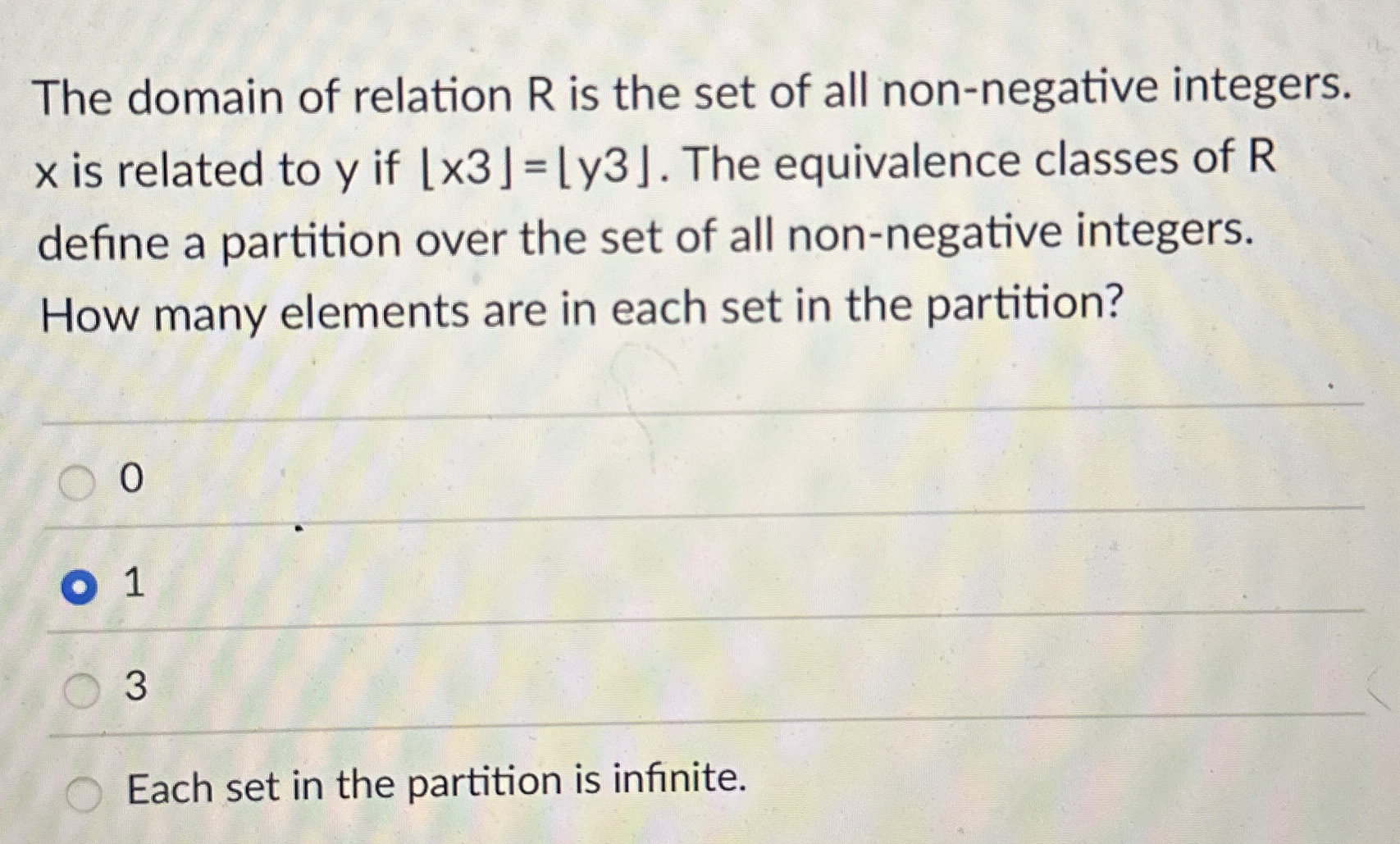 Solved The domain of relation R ﻿is the set of all | Chegg.com