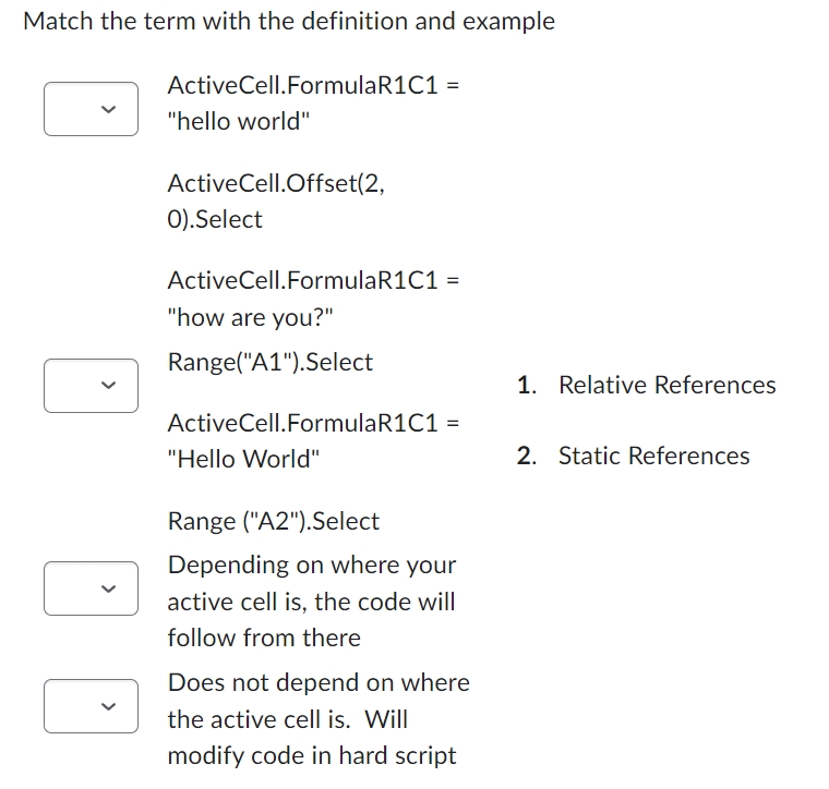 Solved Match the term with the definition and | Chegg.com