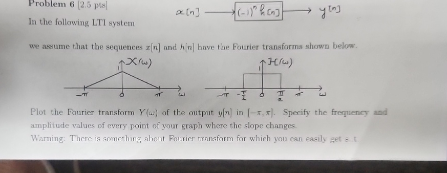 Solved Problem 6[2.5pts]In the following LTI | Chegg.com