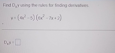 Solved Find Dxy ﻿using the rules for finding | Chegg.com